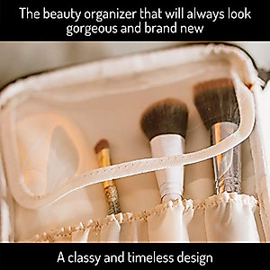 Ellis James Designs Large Travel Makeup Bag for Women - Black Make Up Bag for Women - Travel Cosmetic Bag - Makeup Case Gifts for Women, Makeup Organizer Bag, Travel Toiletry Bag for Women