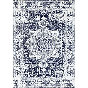 Rugs.com Arlington Collection Rug – 10' x 14' Blue Medium-Pile Rug Perfect for Living Rooms, Large Dining Rooms, Open Floorplans
