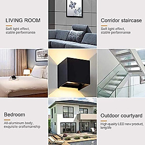 TAIYH Modern LED Light Wall Lamp - Wall Washer 12V LED Modern Wall Light, Adjustable Beam Angle Design, IP65 Waterproof LED Outdoor/Indoor Wall Light, for Hallway Living Room,Warm Light