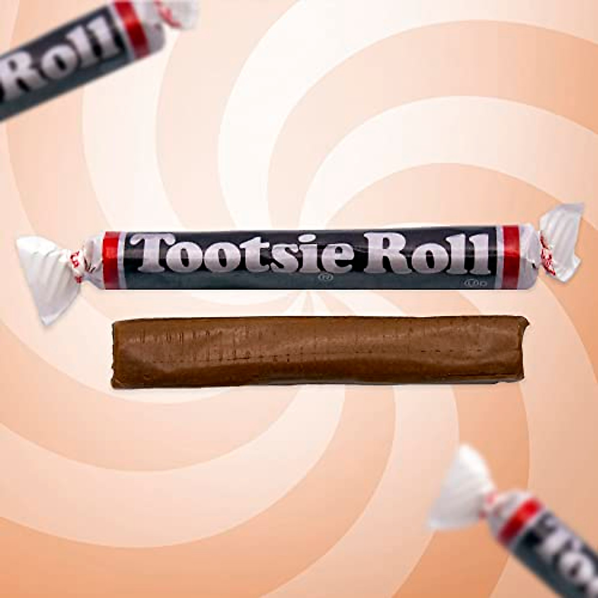 Tootsie Rolls Long Bulk Tootsie Roll Juniors Individually Wrapped Chewy Taffy Candy - 2 Pounds