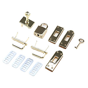 Semetall Purses Locks Kits Closure Wallet Locks Metal Twist Turn Lock Closure for DIY Handbag Shoulder Bag Making Accessories(Set of 7,Golden)