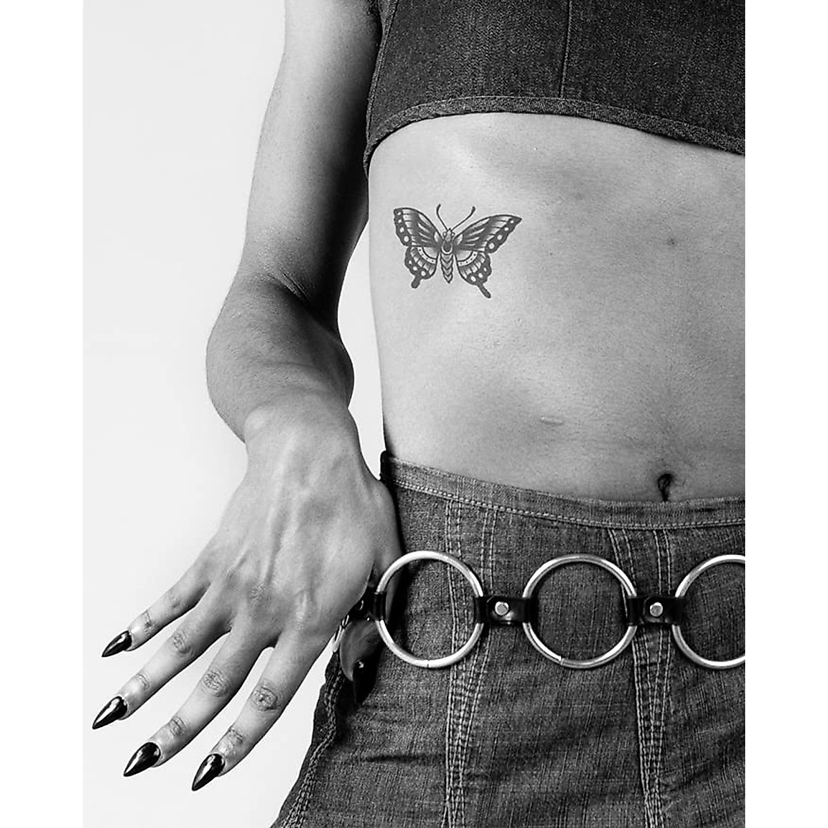 Inkbox Temporary Tattoos, Semi-Permanent Tattoo, One Premium Easy Long Lasting, Water-Resistant Temp Tattoo with For Now Ink - Lasts 1-2 Weeks, Butterfly Tattoo, 3 x 3 in, Fluttery