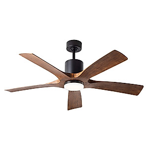 Aviator Smart Indoor and Outdoor 5-Blade Ceiling Fan 54in Matte Black Distressed Koa with Remote Control (Light Kit Sold Separately) works with Alexa, Google Assistant, Samsung Things, and iOS or Android App