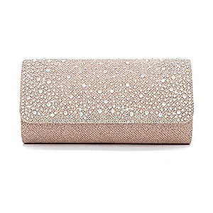 Vnewoka Women'S Hot Diamond Dinner Bag Clutch Bag With Diamond Small Bag With Dress Elegant (Champagne)