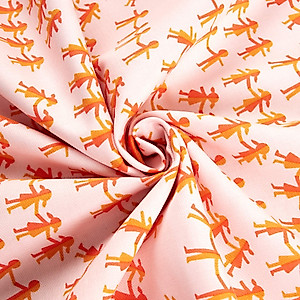 Windham Fabrics 0546950 Heather Ross Kinder Paper Dolls Pink Orange Fabric by The Yard