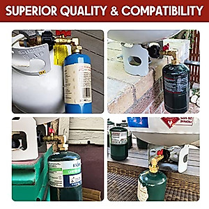 PatioGem Upgraded Propane Refill Adapter for 1 lb. Tanks, 1lb Propane Tank Refill Adapter, Propane Bottle Refill Adapter, 1 Pound Propane Refill Adapter 1lb to 20lb, Small Propane Tank Refill Adapter