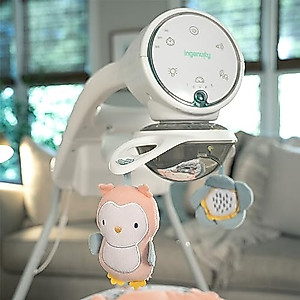 Ingenuity InLighten 5-Speed Baby Swing - Swivel Infant Seat, 5 Point Safety Harness, Nature Sounds, Lights - Nally Owl