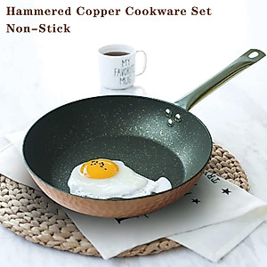 Lecooking 7 Piece Non Stick Cookware Set, Pots, Pans Nonstick Coating, Includes Fry Pans, Stock Pots, Sauce Pan, etc, Pots and Pans Set Dishwasher Safe(Black)