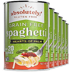 Absolutely Gluten Free Hearts of Palm Spaghetti, 14oz (6 Pack) | Low Carb, Natural & Healthy Pasta Alternative, Plant Based, Ready to Eat