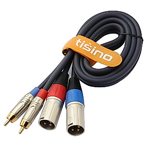 tisino Dual RCA to XLR Cable, 2 RCA to 2 XLR Male HiFi Stereo Audio Connection Microphone Cable Wire Cord Path Cable - 3.3 Feet