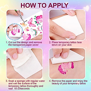 Qpout Glitter Tattoos for Girls, Fake Kids Tattoos for Girls, Princess Butterfly Mermaid Glitter Temporary Tattoos Stickers, Girls Kids Birthday Party Decoration Gifts Bags Filler