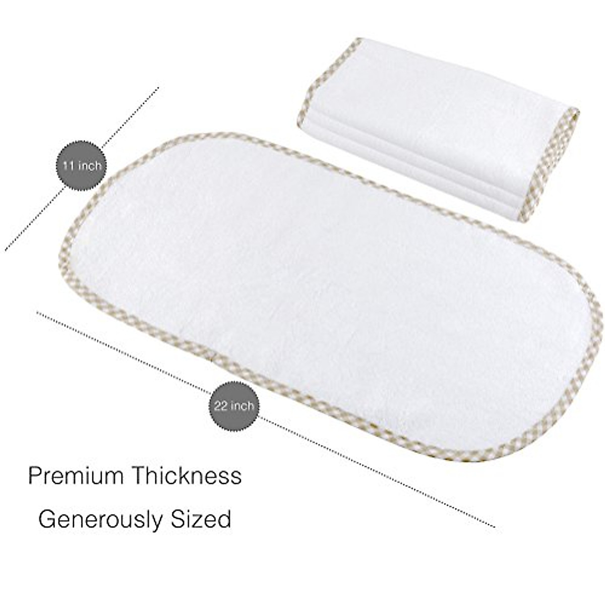 Channing & Yates - Premium Boutique Organic Burp Cloths (4-Pack) Large Face Washcloths - Baby Burp Cloths for Eczema - Thick 22 x 11in - Boutique Baby Must Haves (Beige)