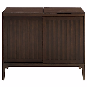 Crosley Furniture Asher Media Console and Record Player Stand with Storage for Vinyl Records, Dark Brown