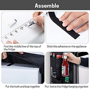 SWISSELITE Mini Fridge Caddy Organizer,Over the Fridge Storage Organizer,Fridge Caddy Hanging Organizer Waterproof with 18 Pockets for Dorm Kitchen Office Home