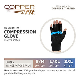 Copper Fit Hand Relief Compression Gloves, 2XL