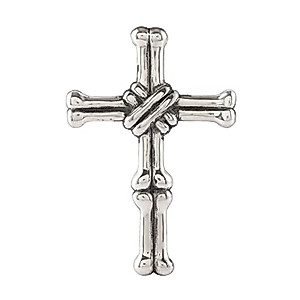 PURESTORY Decorative Wall Cross Metal Decorations For Home.Religious Metal Hanging Cross Wall Decor.Metal Cross Wall Decor Art for Home - 10 x 6.7 Inch - Silver/Black