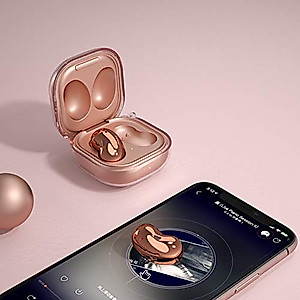 LOINFE Designed for Galaxy Buds2 Pro Galaxy Buds 2 Case Galaxy Buds Pro Case Galaxy Buds Live Case Clear Soft TPU Shockproof Case Protective Cover with Keychain - Clear Pink