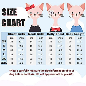 Sphynx Hairless Cat Shirt Clothes, Pet Cat Formal Wear Handsome Stripe Shirt with Detachable Tie Collar, Summer Breathable Cat Vest Apparel for Cornish Rex, Devon Rex, Peterbald (Small, Girls)