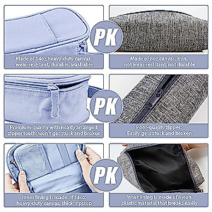 SPACEMATE Heavy Duty Canvas Pencil Case Pouch Bag - Holds 50-100 Pencils - Large Big Capacity Aesthetic Pen Case School Supplies for Girls Women Adults (Purple)