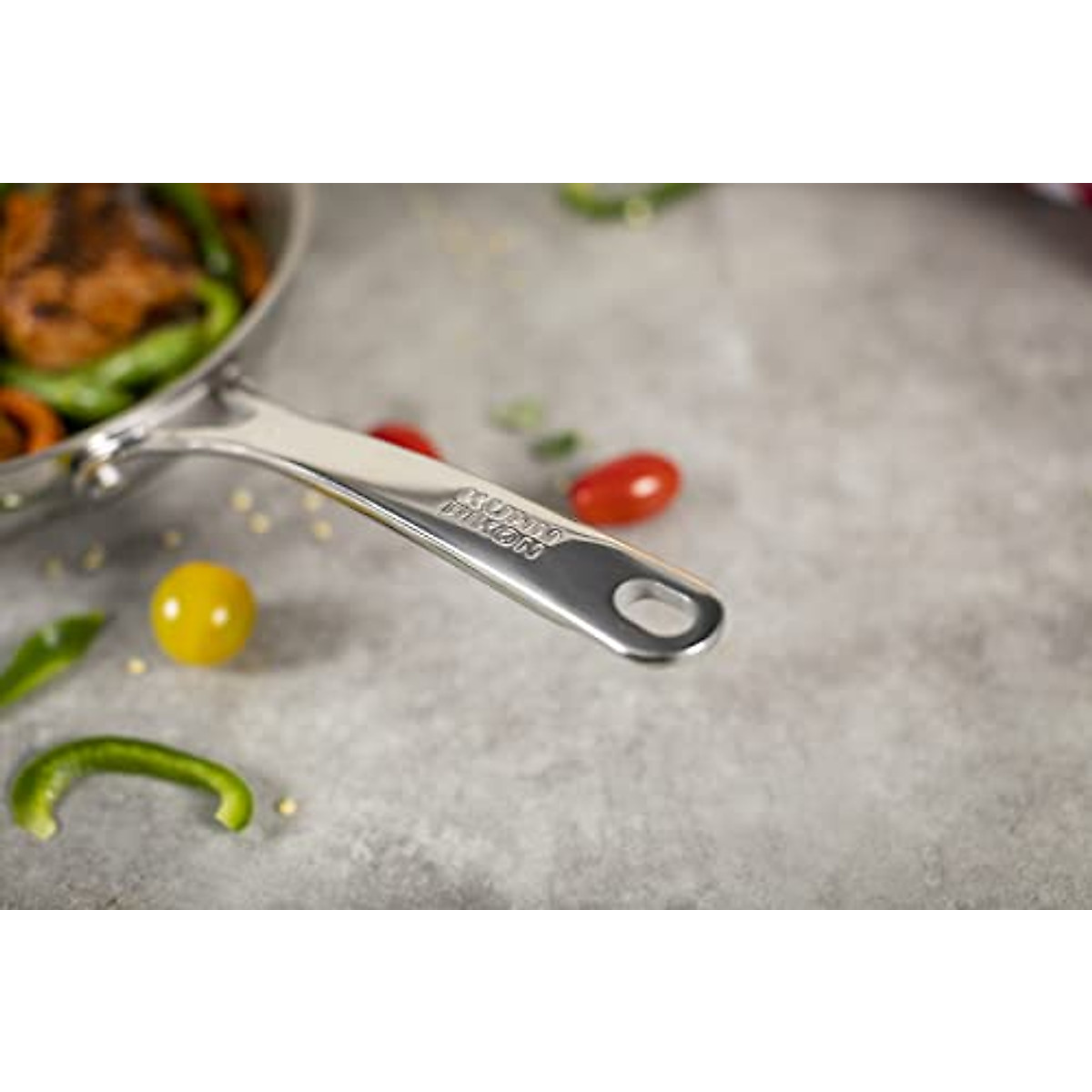 KUHN RIKON Allround Oven-Safe Induction Uncoated Frying Pan, 28 cm, Stainless Steel, Silver