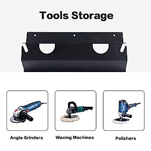 Ansonation Angle Grinder Holder, Angle Grinder Stand Storage Rack with Cord Hook, Tool Wall Mount Bracket for Angle Grinders, Waxing Machines, Polishers