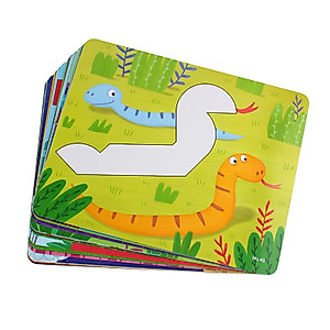 NOOLY Magnetic Game Puzzle, Educational STEM Tangram Geometric Shape Toy Geometric Shape Puzzle for Preschool (Heart) PW0432