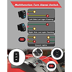 NTHREEAUTO Universal ATV UTV Street Legal Kits, Side-by-Side Turn Signals Kit, Rocker Switch, USB Car Charger, Horn, Hazard Lights Compatible with Polaris Ranger Yamaha Grizzly Honda FourTrax Can-Am