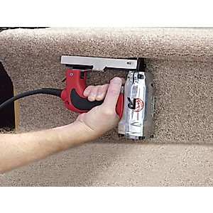 ROBERTS 10-600 3/16" Crown, 120V, 15-Amp, 20 Gauge Electric Stapler with Carrying Case, Red and ROBERTS Economy Adjustable Knee Kicker,Black Bundle