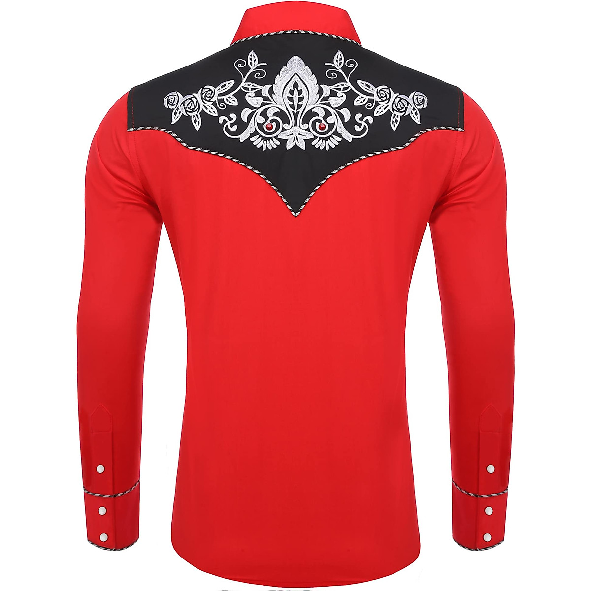 JoZorro Men Western Shirts Rhinestone Cowboy Shirt Camisas Vaqueras Para Hombres Elegantes Para Fiesta 50s Rockabilly Shirt