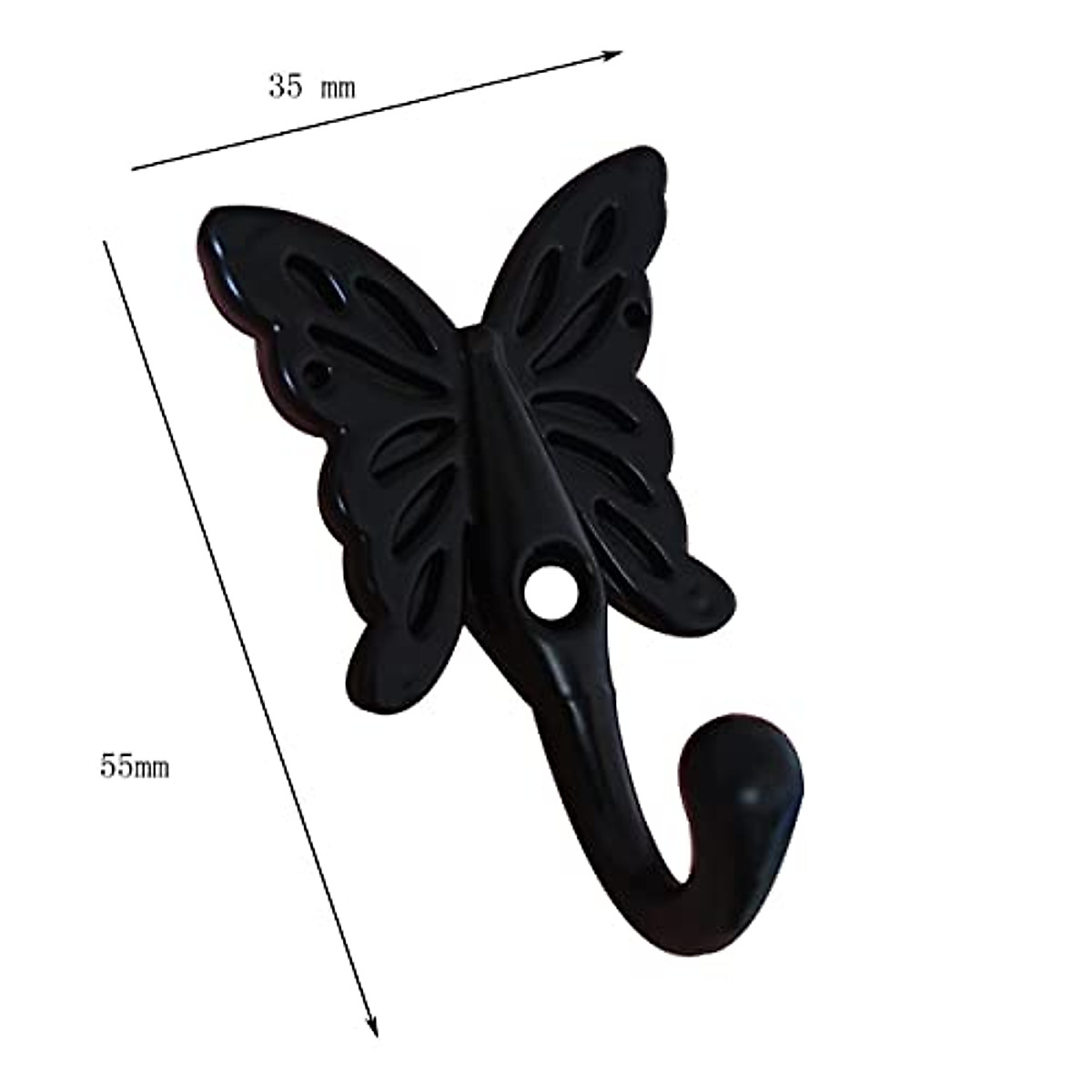 AOLZUNK 5 pcs Butterfly Wall Hook Hanger Coat Towel Hangers Vintage Hook for Hanging Clothes Hook Up Towel Coat Hat Scarf Jacket