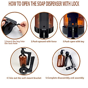 Wall Mounted Shower Soap Dispensers, Modern Shampoo and Conditioner Pump Bottles, Refillable Shower Pump Bottles for Bathroom (3 Pack)