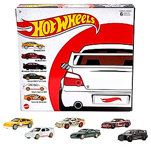 Hot Wheels HW Legends Multipacks of 6 Toy Cars, 1:64 Scale, Authentic Decos, Popular Castings, Rolling Wheels, Gift for Kids 3 Years Old & Up & Collectors