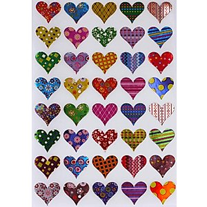 Royal Green Foil Heart Stickers in Gold Heart Shape Labels for Art and Crafts Permanent Adhesive - 400 Pack