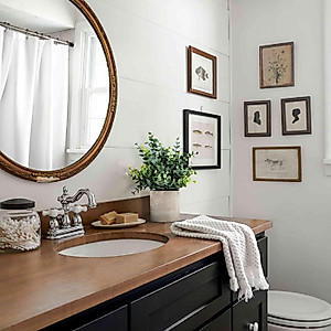 Coferset 2 Pack Small Fake Plants Eucalyptus Potted Artificial Plants for Shelf Desk Home Bathroom Farmhouse Room Decor (Eucalyptus, 2)