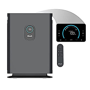 Shark HE402 Air Purifier 4 True HEPA Cleans up to 1000 Sq. Ft., Captures 99.98% of Particles, dust, allergens, Smoke, 0.1–0.2 microns, Advanced Odor Lock, Quiet, 4 Fan, Charcoal Gray
