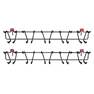 Rubbermaid 34 Inch Heavy Duty Backyard Garden Tool & Sports Equipment Storage Rack for Sheds, 2 Pack