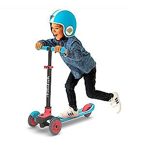 Chillafish Scotti 3-Wheel Lean-to-Steer Scooter with twintip Antislip Deck and Integrated Brake, Adjustable Height Handlebars, Comfy handgrips, for All Ages 3 and up, Red
