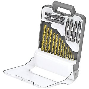 Genesis 19-Piece Drill/Driver Bit Set, gray