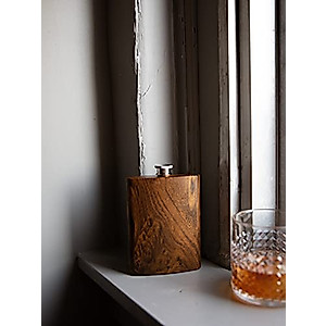 SoBoho 8oz Stainless Steel Maple Flask - Box Includes Flask, Funnel, and Shot Glasses - Perfect for Groomsmen Gifts, Groomsmen Proposal Box, Best Man Gifts for Wedding - Groomsmen Flask Set