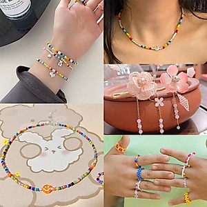 EuTengHao 57600pcs 2mm Glass Seed Beads Small Craft Beads for DIY Bracelet Necklaces Crafting Jewelry Making Supplies with Beading Needles Elastic Strings (144 Colors, 400Pcs Per Color)