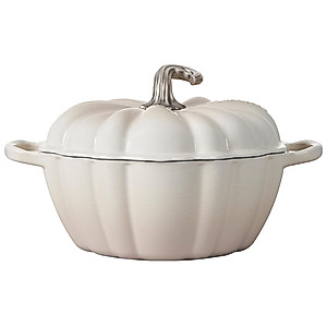Le Creuset Enameled Cast Iron Figural Pumpkin Cocotte, 4 qt., Meringue