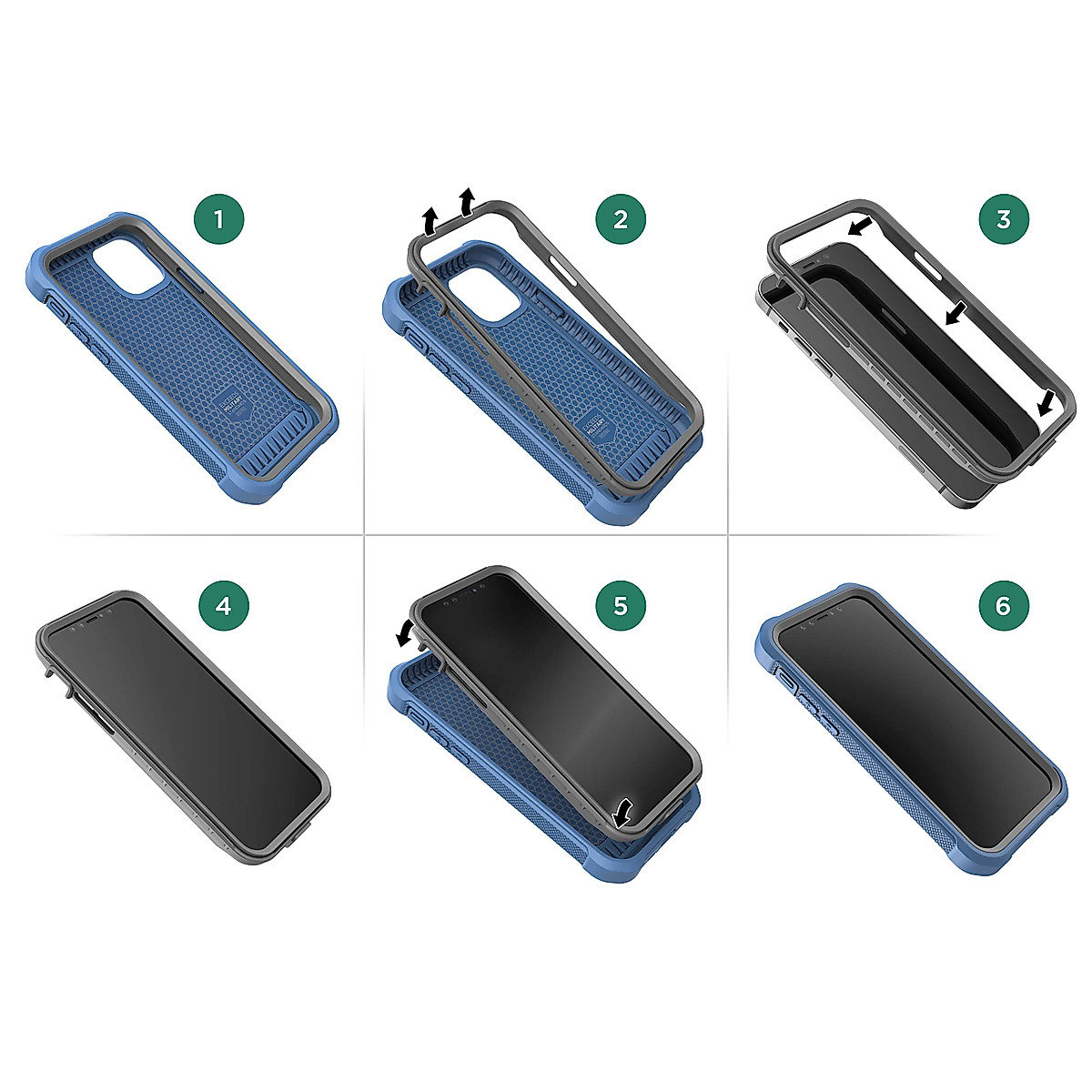 ENCASED RebelShield Designed for Pixel 5 Case with Screen Protector, Heavy Duty Full Body Protective Cover with Build-in Screen Guard for Google Pixel 5 5G - Blue