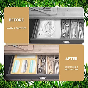 Vivnoon Ziplock Bag Organizer 4pcs Separate Bamboo Drawer Organizer, Food Storage Bag Organizer, Kitchen Baggie Organization Drawer for Gallon, Quart, Sandwich and Snack Bag