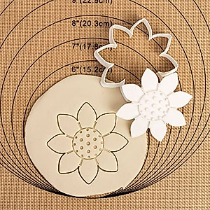 Flycalf Sunflower Cookie Cutters Flower with Plunger Stamps Holiday PLA Baking Accessories Cutter Molds Decorative Party 3.5" Kitchen Cake Supplies