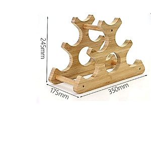 AGGICE Wine Rack, Bamboo Wood Wine Racks Countertop, 6 Bottles Wine Storage Holder Stands for Counter