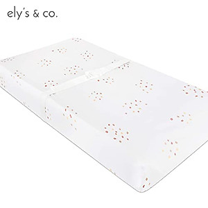 Ely’s &Co. Changing Pad Covers | Cradle Sheet 1-Pack Combed Jersey Cotton for Baby Girl - (Pink Raindrops)