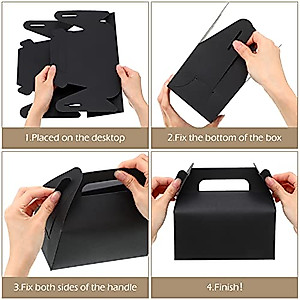100 Packs Black Gable Boxes 6.4 x 3.6 x 4 Inches Gable Candy Treat Boxes Small Goodie Gift Boxes Party Favor Boxes for Kids Birthday Wedding Party Shower Halloween