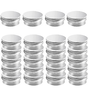 MYYZMY 30 Pack 1 oz Aluminum Tin Jar with Screw Lid 30 ml Round Refillable Containers