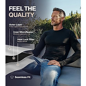 Thermajohn Long Johns Thermal Underwear for Men Fleece Lined Base Layer Set for Cold Weather (Small, Charcoal)