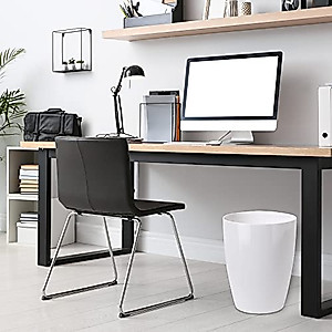 Small Trash Can – Open Top Garbage Cans for Kitchen, Office, Dorm, Bathroom, etc. –Waste Can for Compact/Tight Spaces – The Perfect Bathroom Trash Can - 2 Gallon Trash Bin – Glossy White